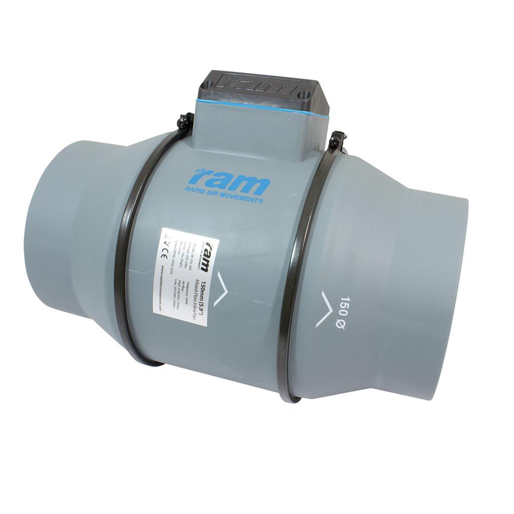 RAM Mixed-Flow Inline Fan - (150mm - 517m/hr) – Homegro Depot